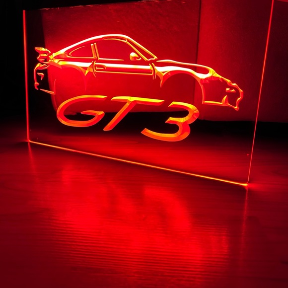 Other | Porsche Gt3 Led Neon Red Light Sign 8x12 | Poshmark